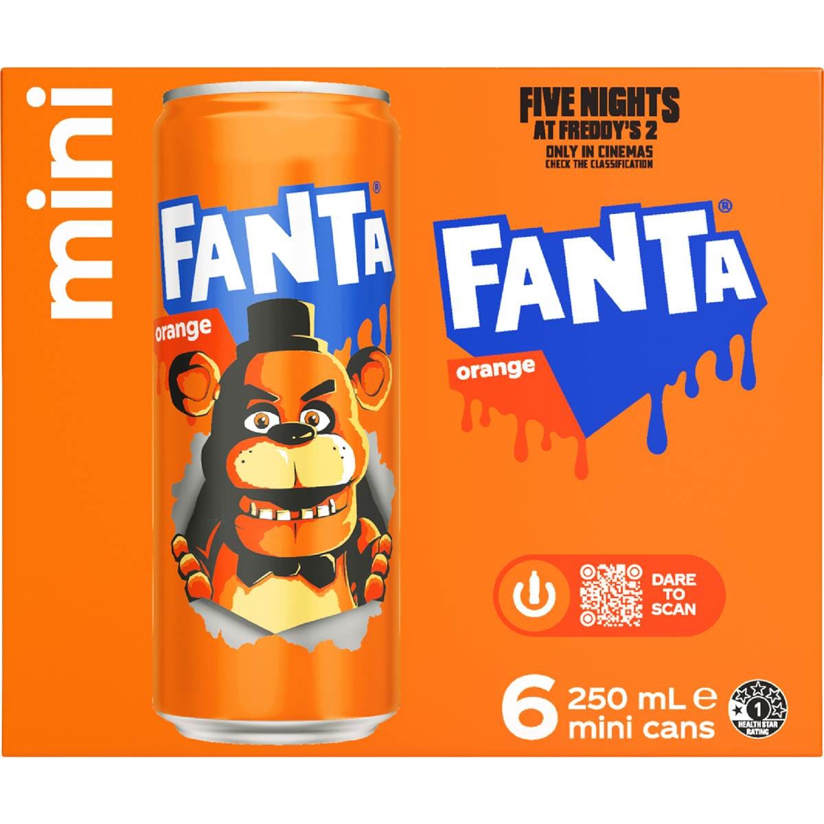 Fanta Orange Soft Drink Mini Cans 250ml X 6 Pack | Woolworths