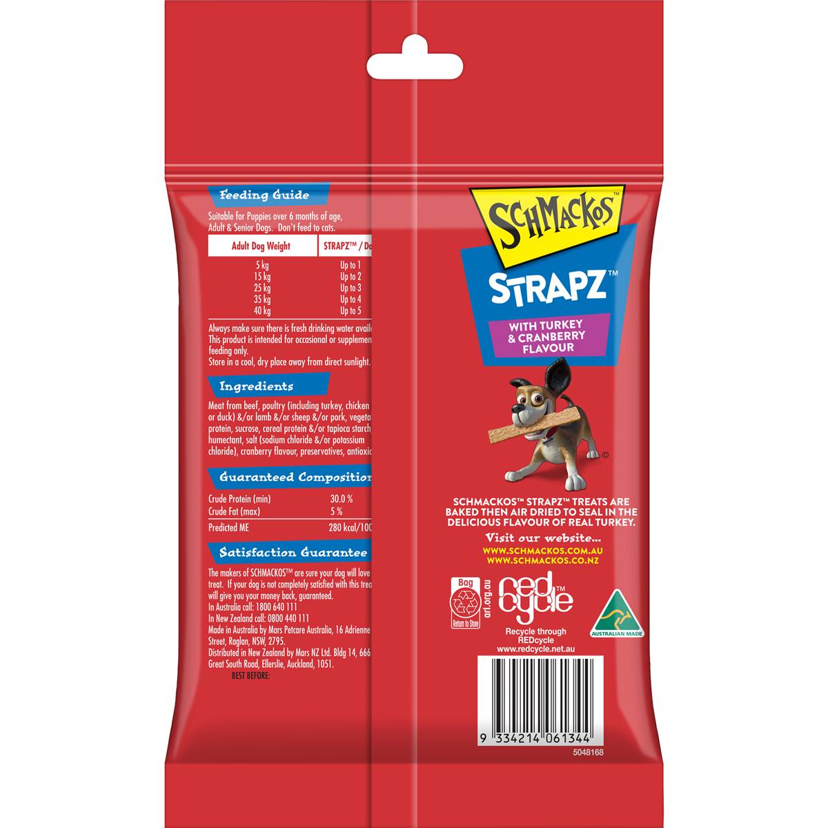 Schmackos Snack Shack With Turkey & Cranberry Strapz 200g | Woolworths