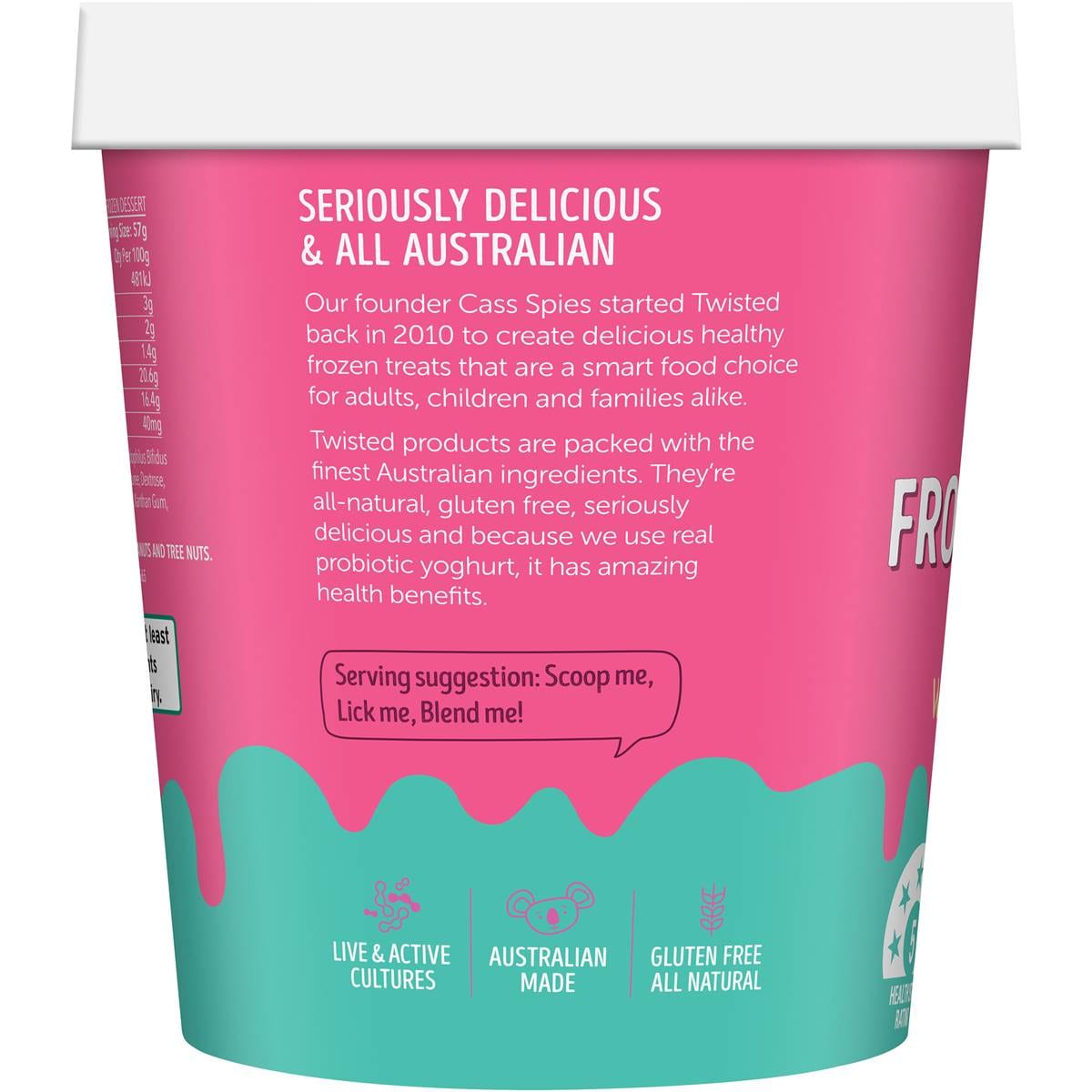 Twisted Frozen Yoghurt Raspberry & White Chocolate 1l | Woolworths