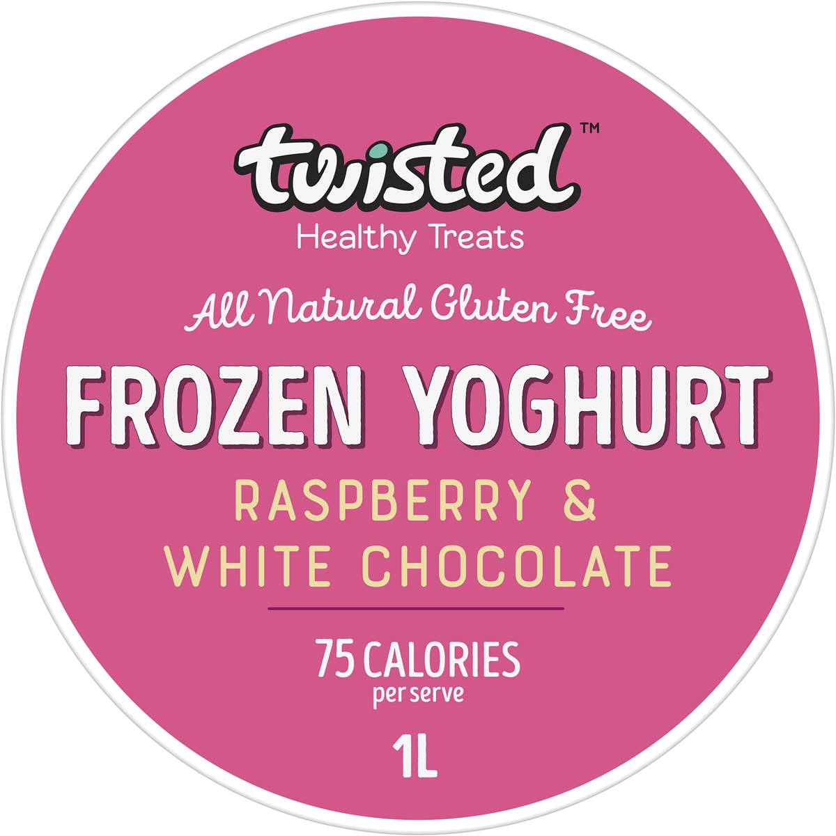 Twisted Frozen Yoghurt Raspberry & White Chocolate 1l | Woolworths