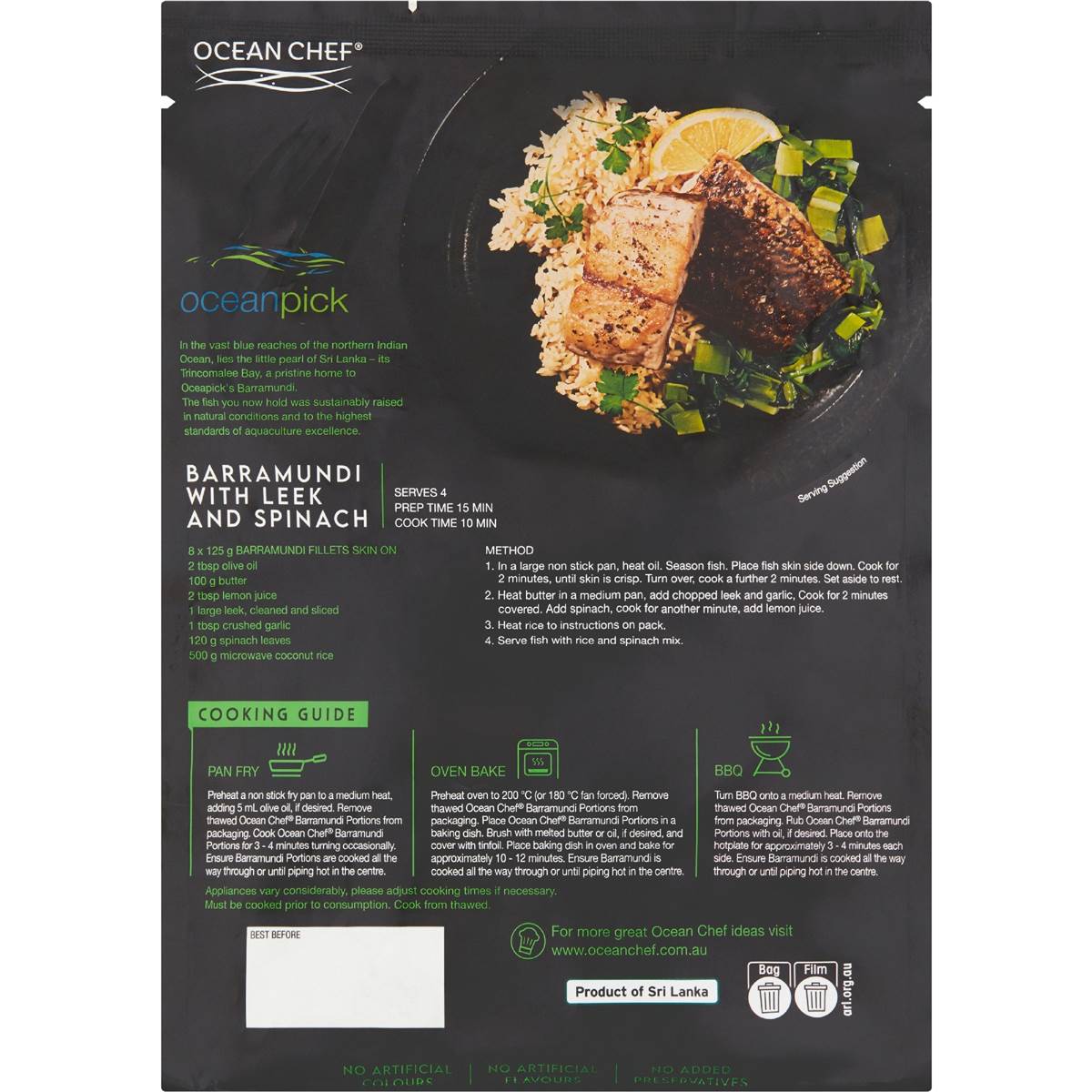 Ocean Chef Barramundi Portions Skin On 10 Pack | Woolworths