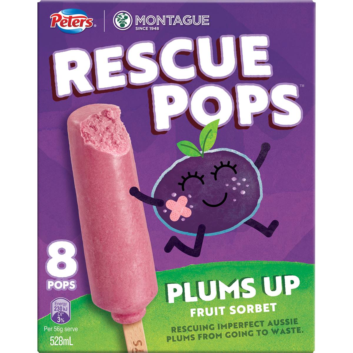 Peters Rescue Pops Plums Up Fruit Sorbet 8 Pack | Woolworths