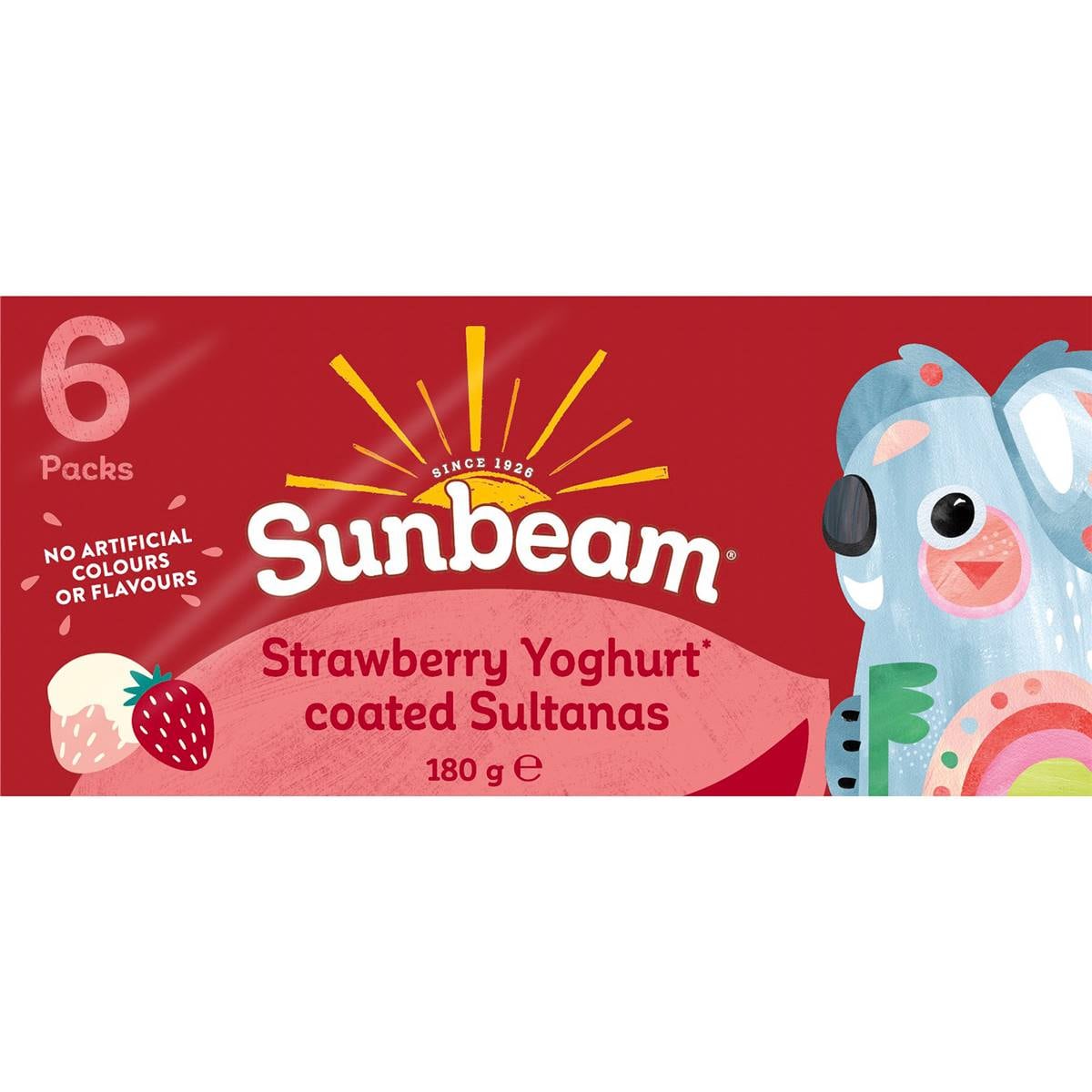 Sunbeam Strawberry Yoghurt Coated Sultanas 30g X 6 Pack | Woolworths