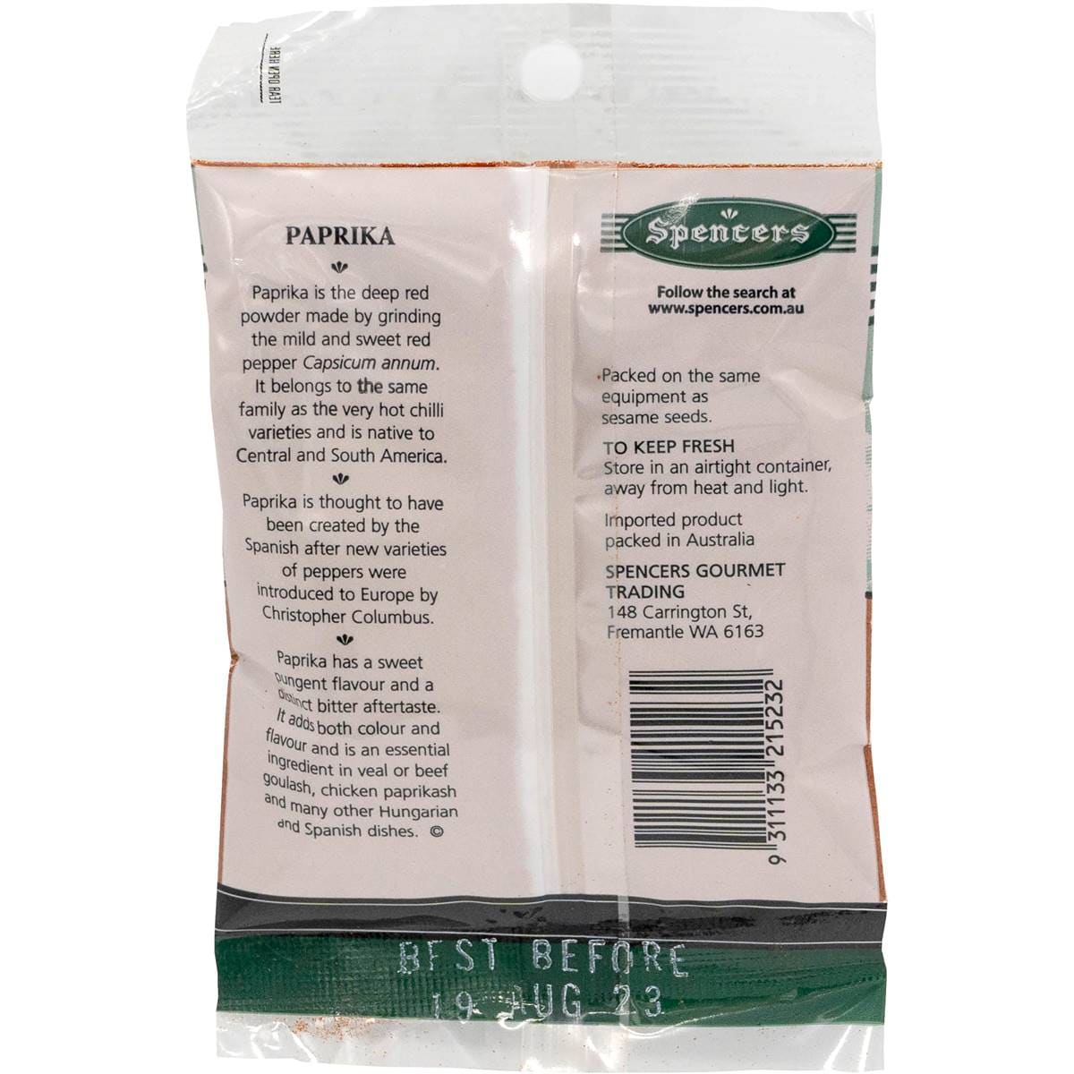 Spencers Paprika Sachet 60g | Woolworths