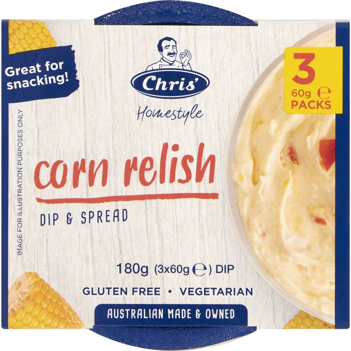 Chris' Homestyle Corn Relish 3 X 60g | Woolworths