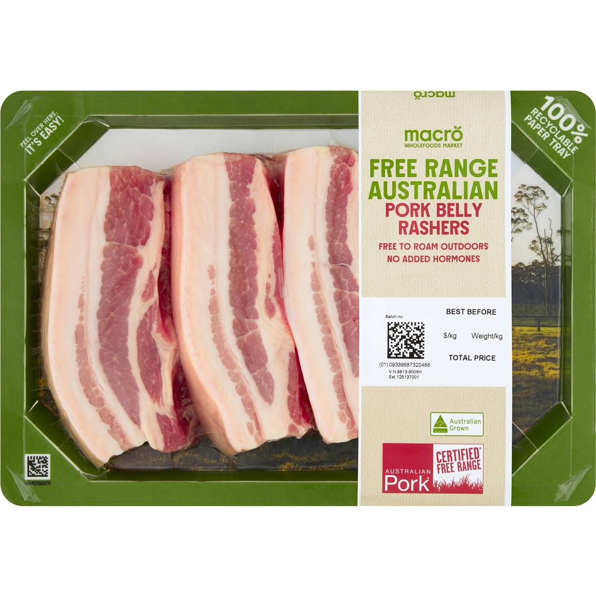 Macro Free Range Pork Rashers 250g - 550g | Woolworths