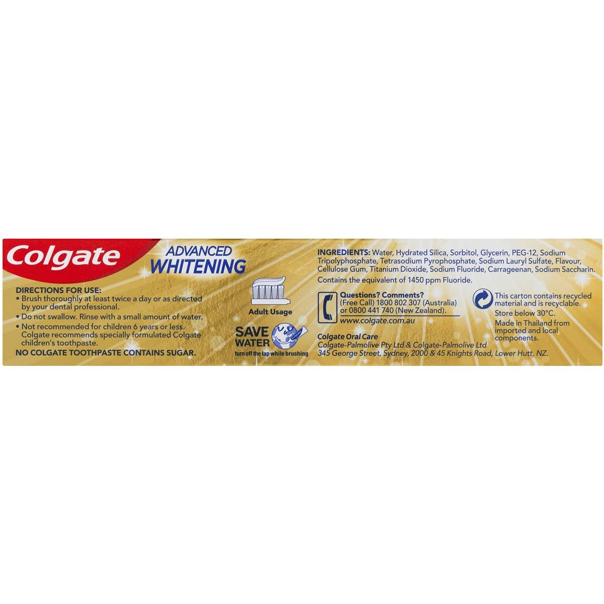 Colgate Advanced Whitening Tartar Control Toothpaste 120g | Woolworths