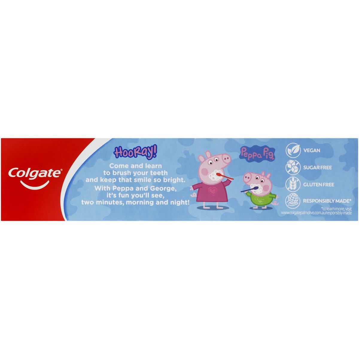 Colgate Peppa Pig Kids Toothpaste Sparkling Mint Gel 2-5 Years 80g ...
