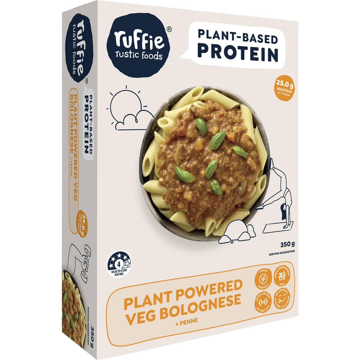 Ruffie Rustic Foods Plant-based Protein Powered Veg Bolognese 350g ...