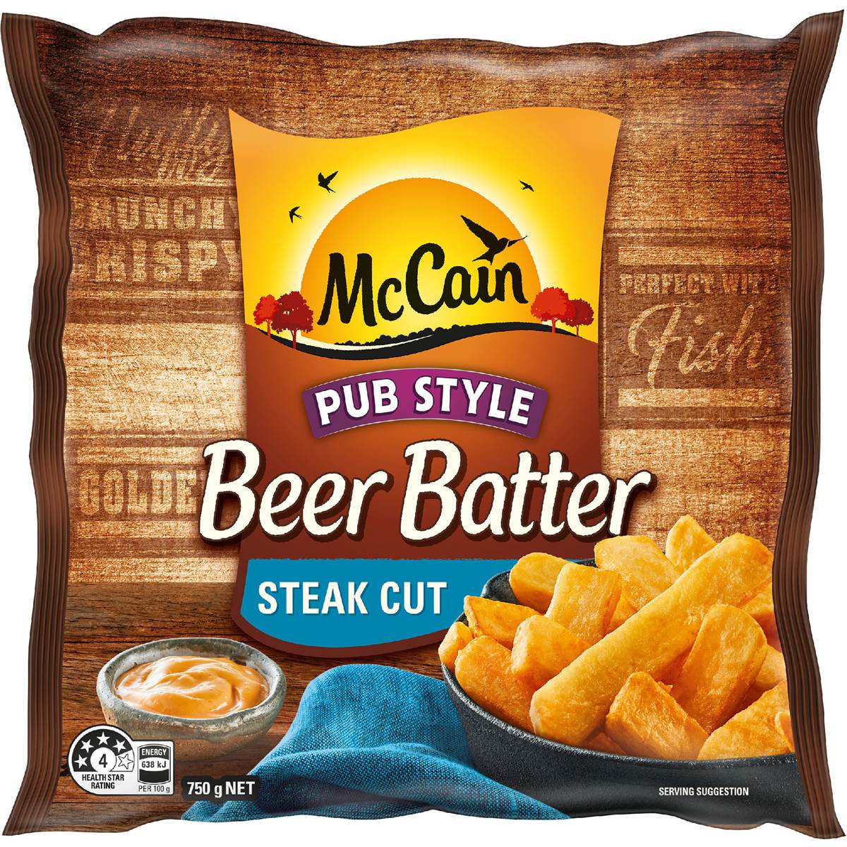 Mccain Beer Batter Steakhouse Chips 750g | Woolworths