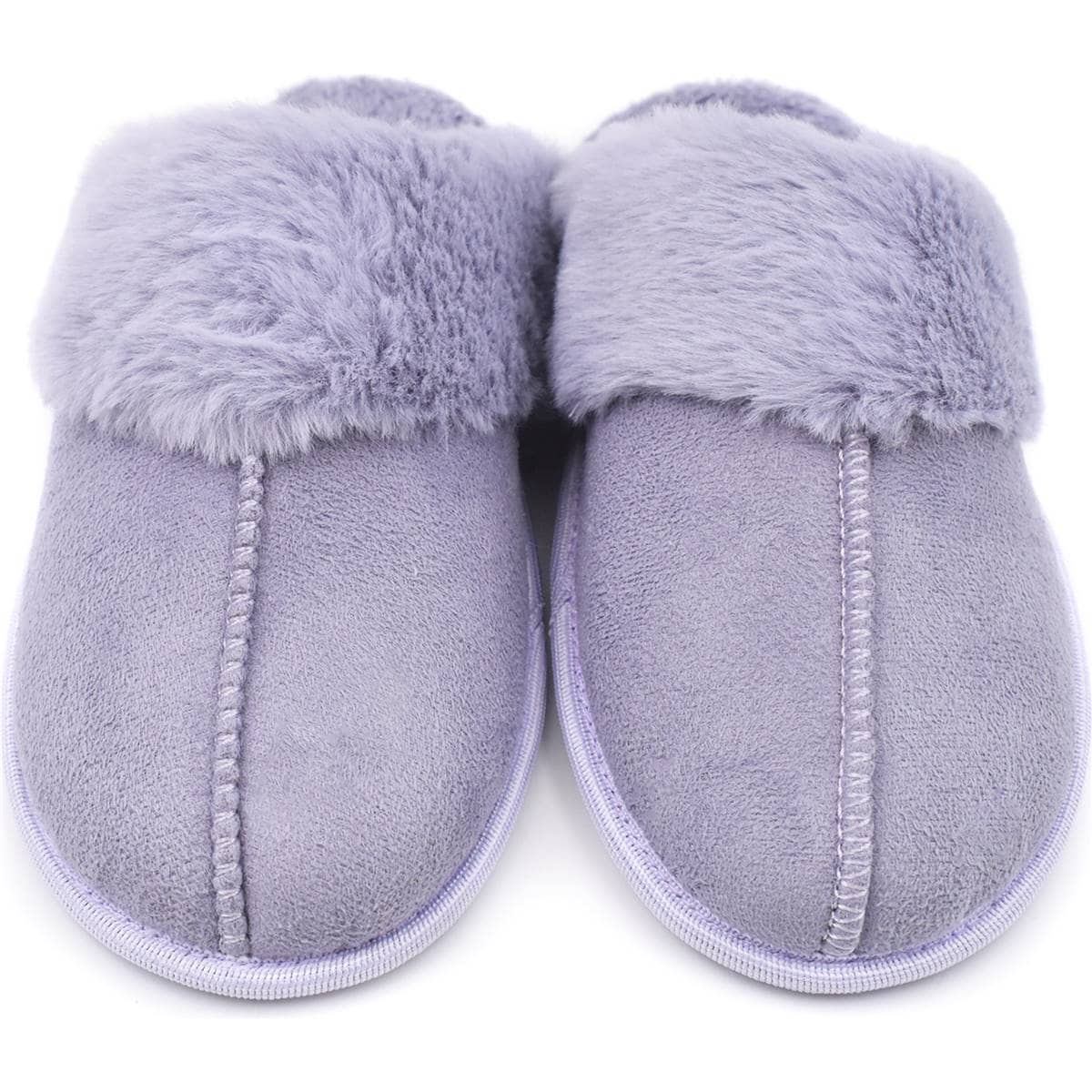 For Her Ladies Slipper Scuff With Faux Fur Assorted Each | Woolworths