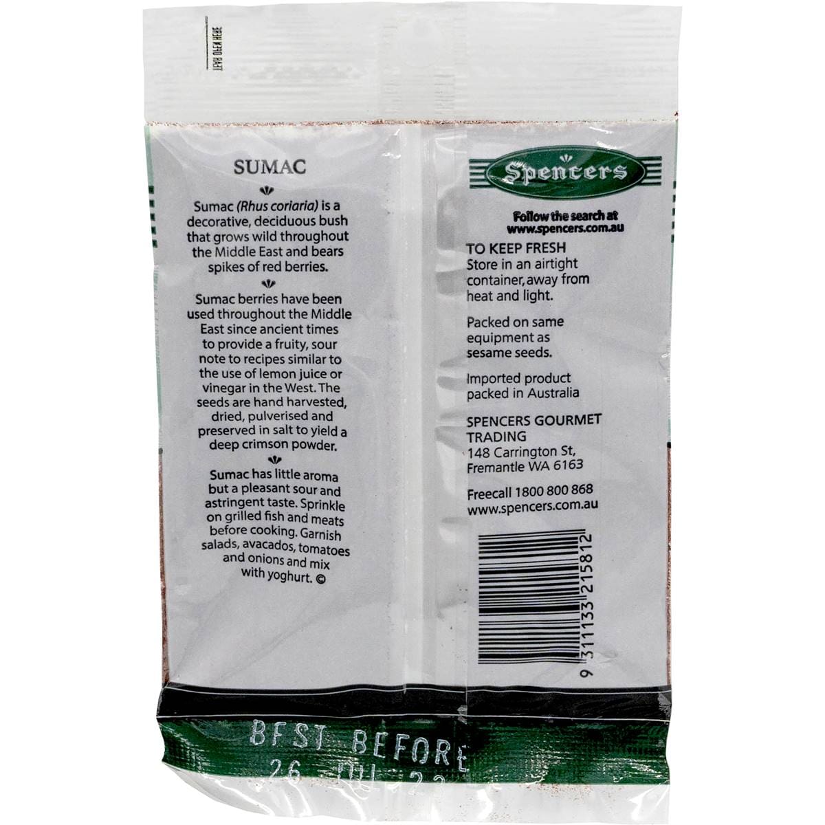 Spencers Sumac Sachet 45g | Woolworths