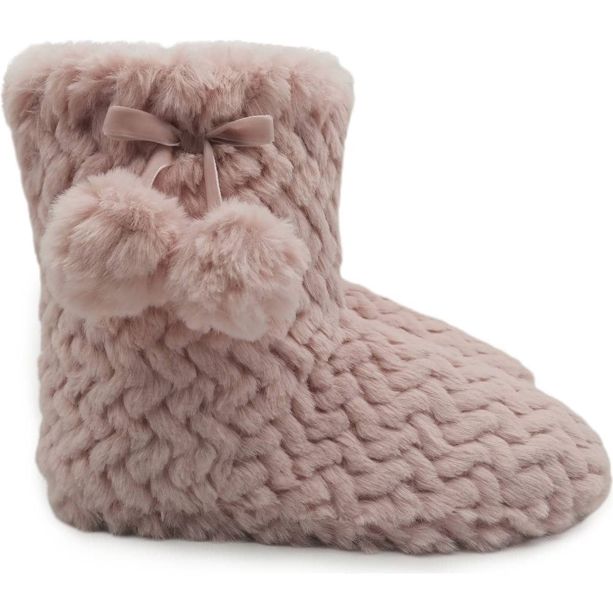 For Her Ladies Faux Rabbit Plush Slipper Boots Assorted Each | Woolworths