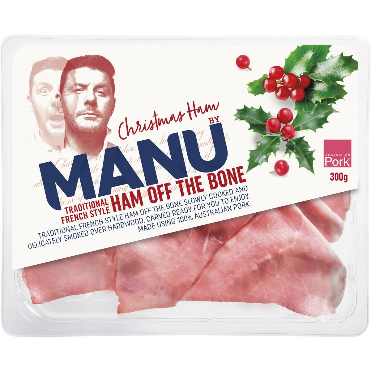 By Manu Christmas Traditional French Style Sliced Ham Off The Bone 300g ...