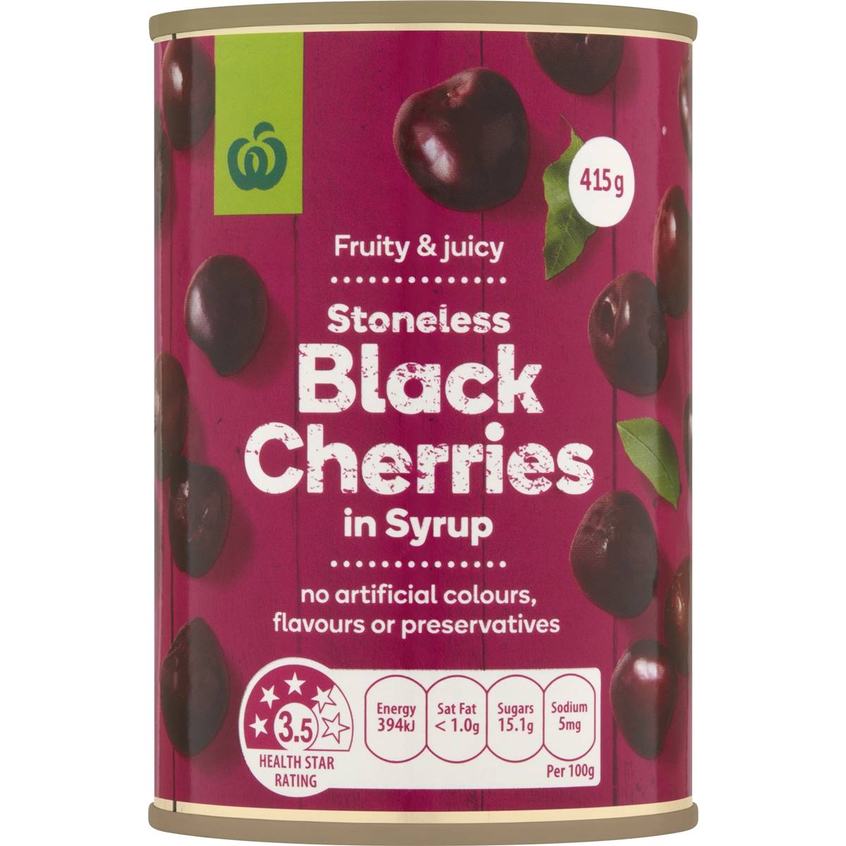 Woolworths Black Cherries Stoneless In Syrup 415g | Woolworths