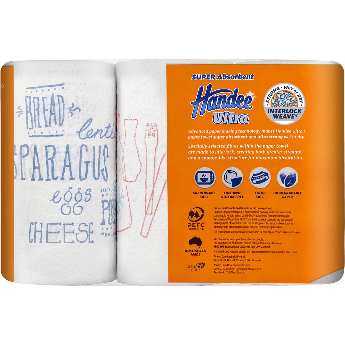 Handee Ultra Paper Towel Print 2 Ply 180 Sheets 3 Pack | Woolworths