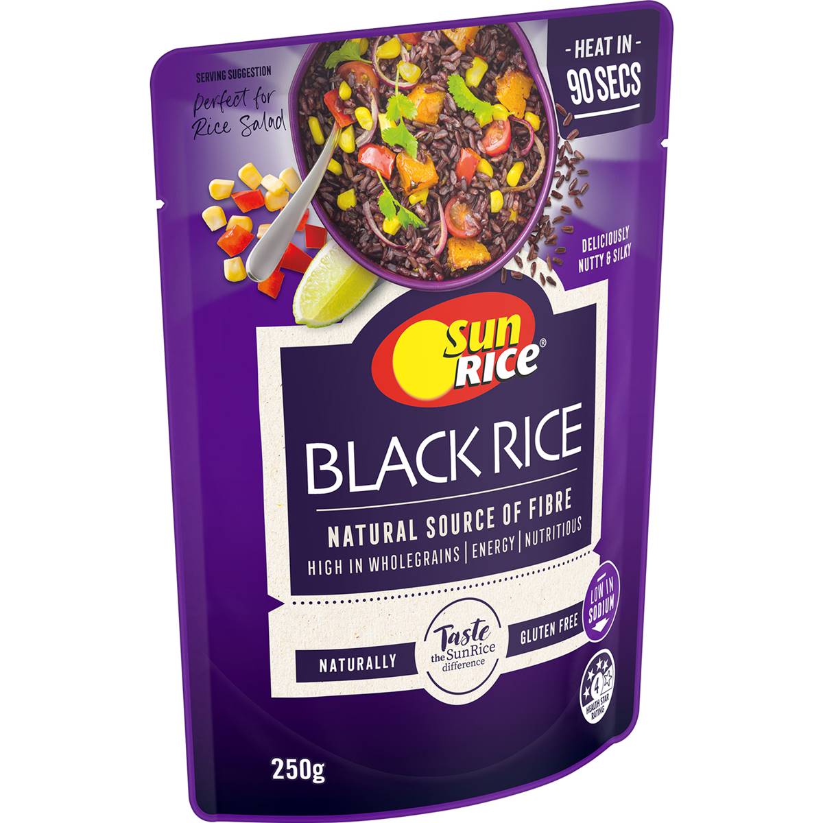 Sunrice Microwave Black Rice Pouch 250g | Woolworths