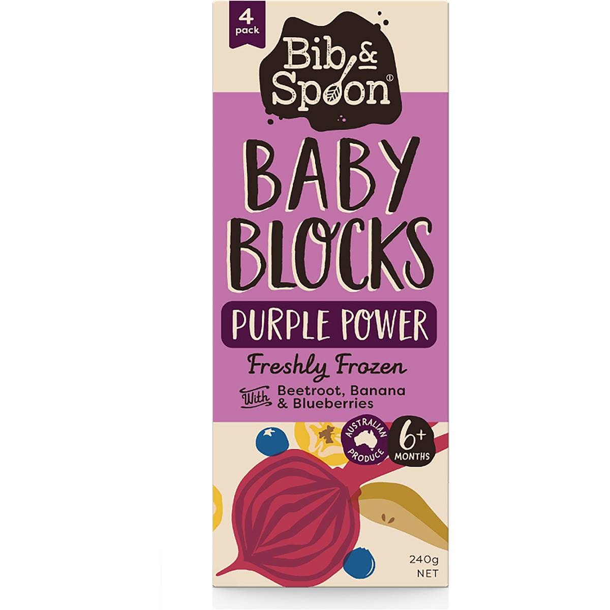 Bib & Spoon Baby Blocks Purple Powder 240g | Woolworths