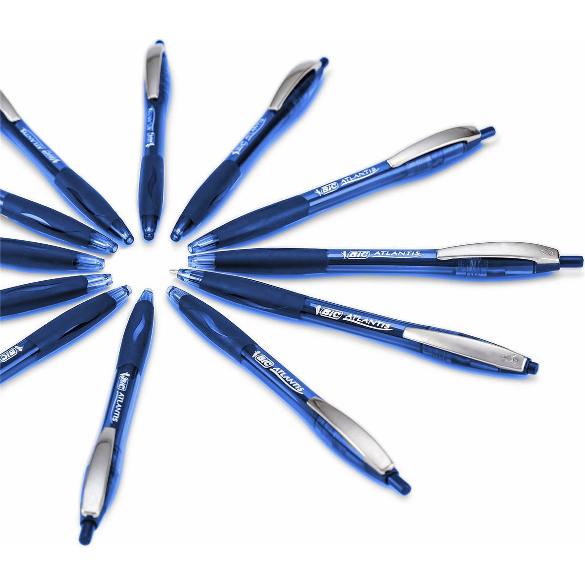 Bic Atlantis Retractable Ballpoint Pens Blue 4 Pack | Woolworths