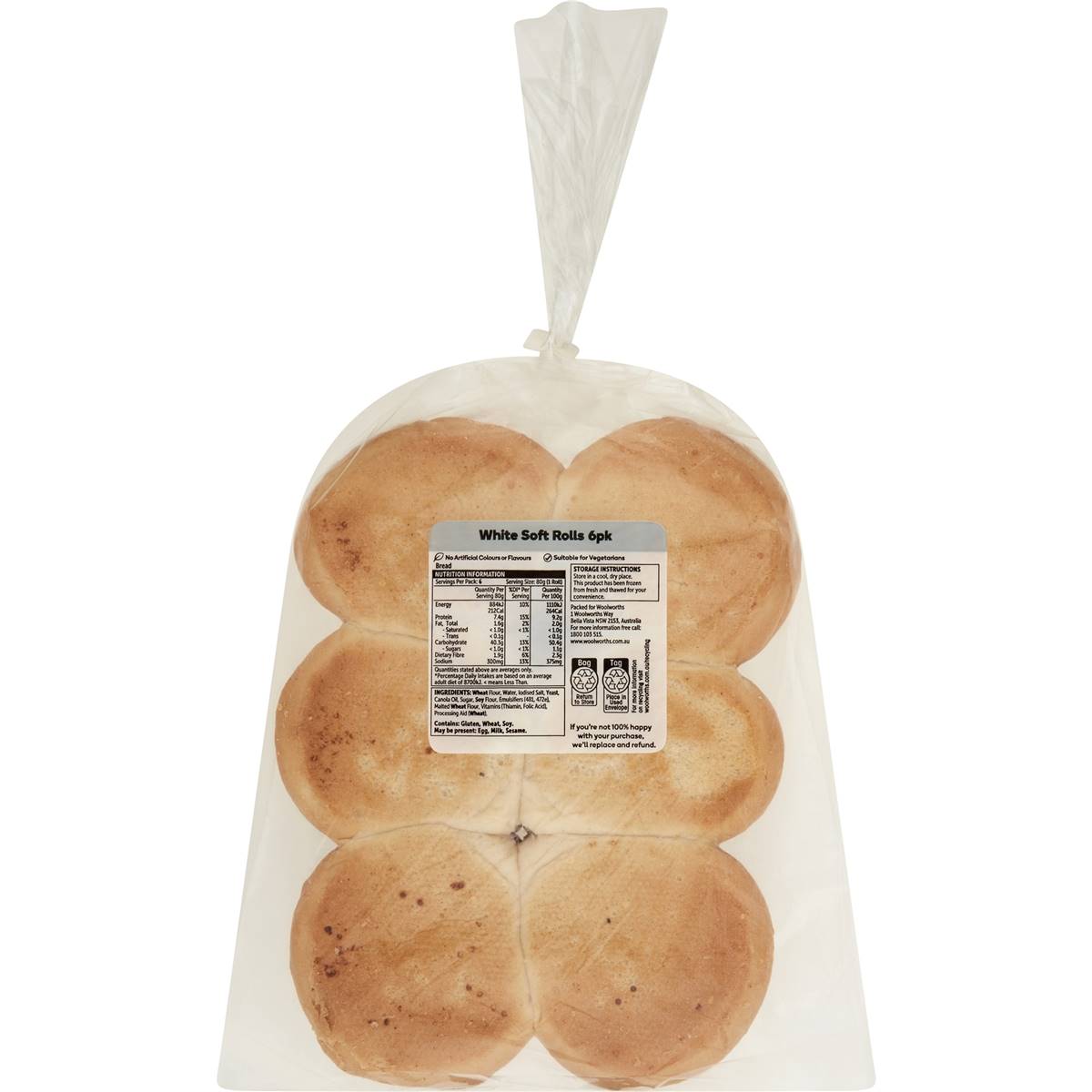 Woolworths Soft White Rolls 6 Pack | Woolworths