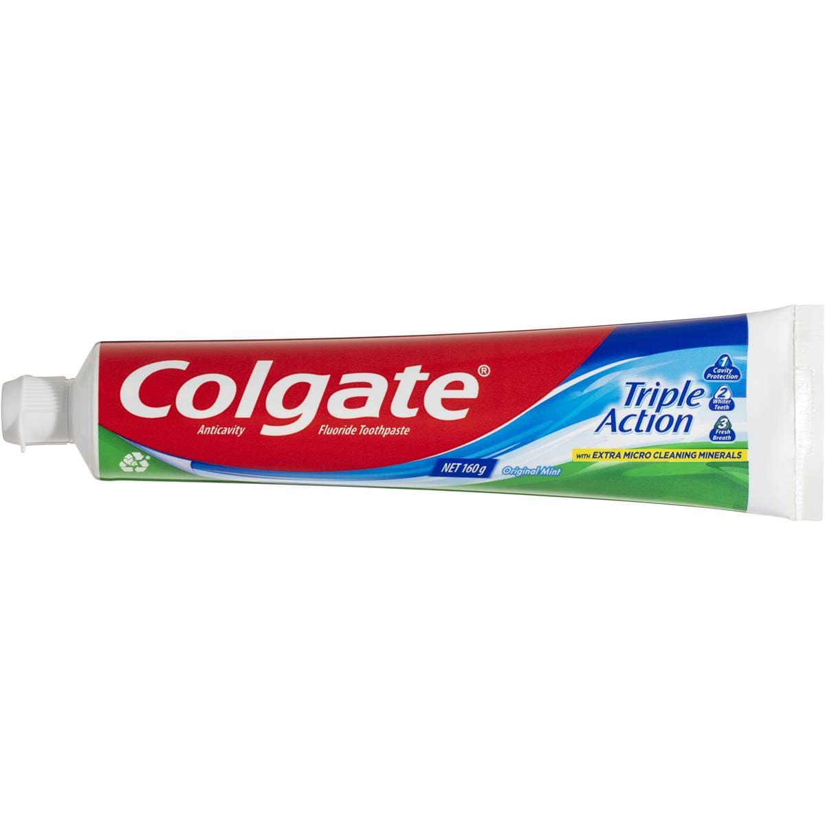 Colgate Triple Action Original Mint Fluoride Toothpaste 160g | Woolworths