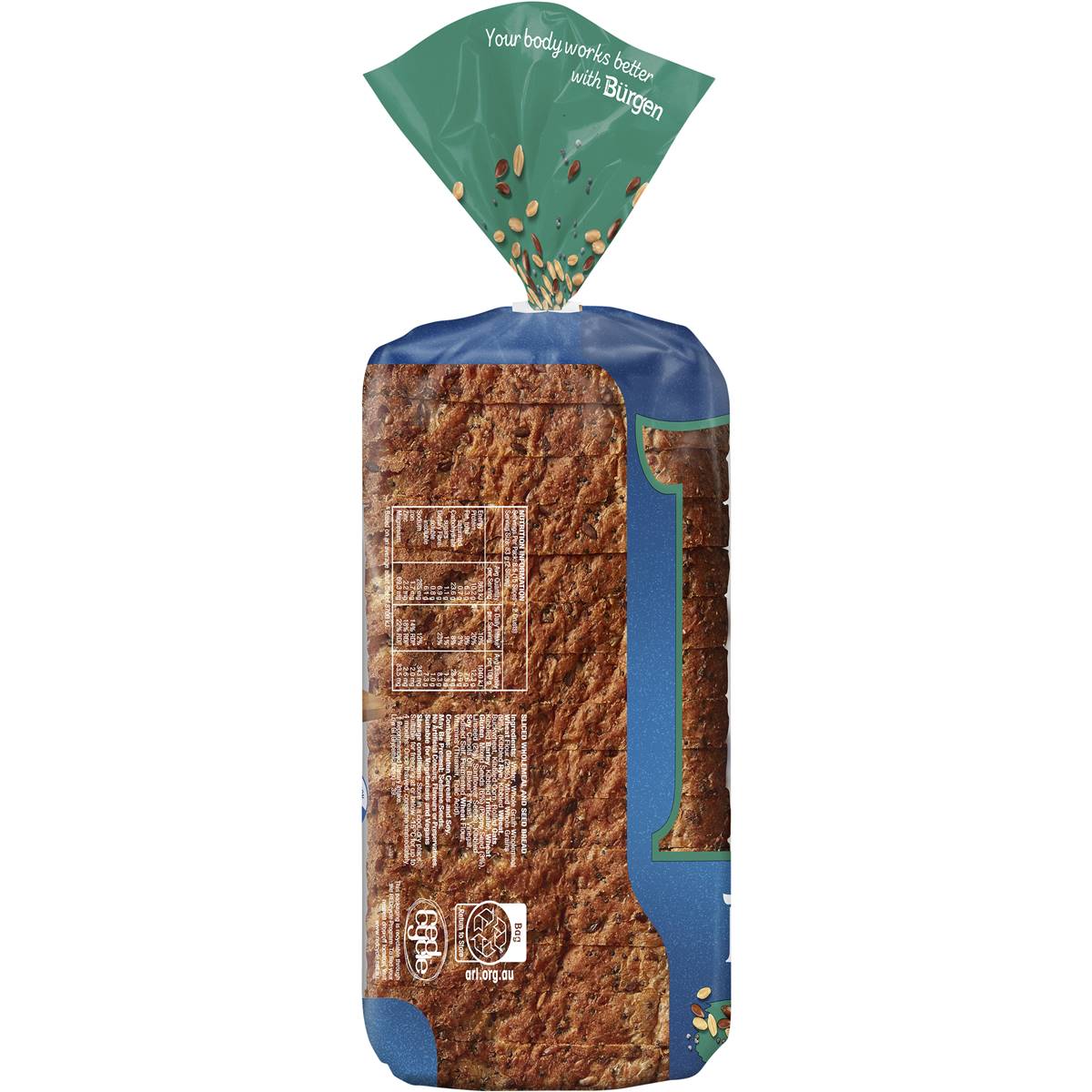 Burgen Wholemeal And Seeds Low Gi Sliced Bread Loaf 700g Woolworths