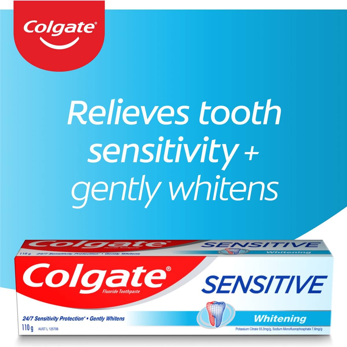 Colgate Sensitive Teeth Pain Whitening Fluoride Toothpaste 110g ...