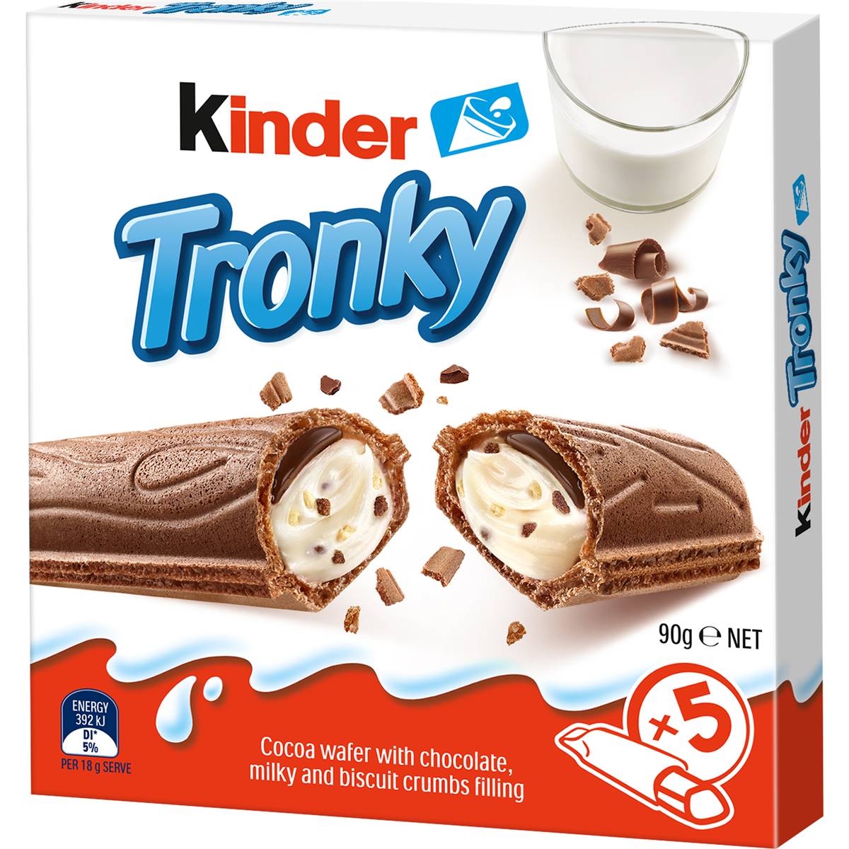 Kinder Tronky Creamy Chocolate Wafer Biscuit Multipack 5 Pack | Woolworths