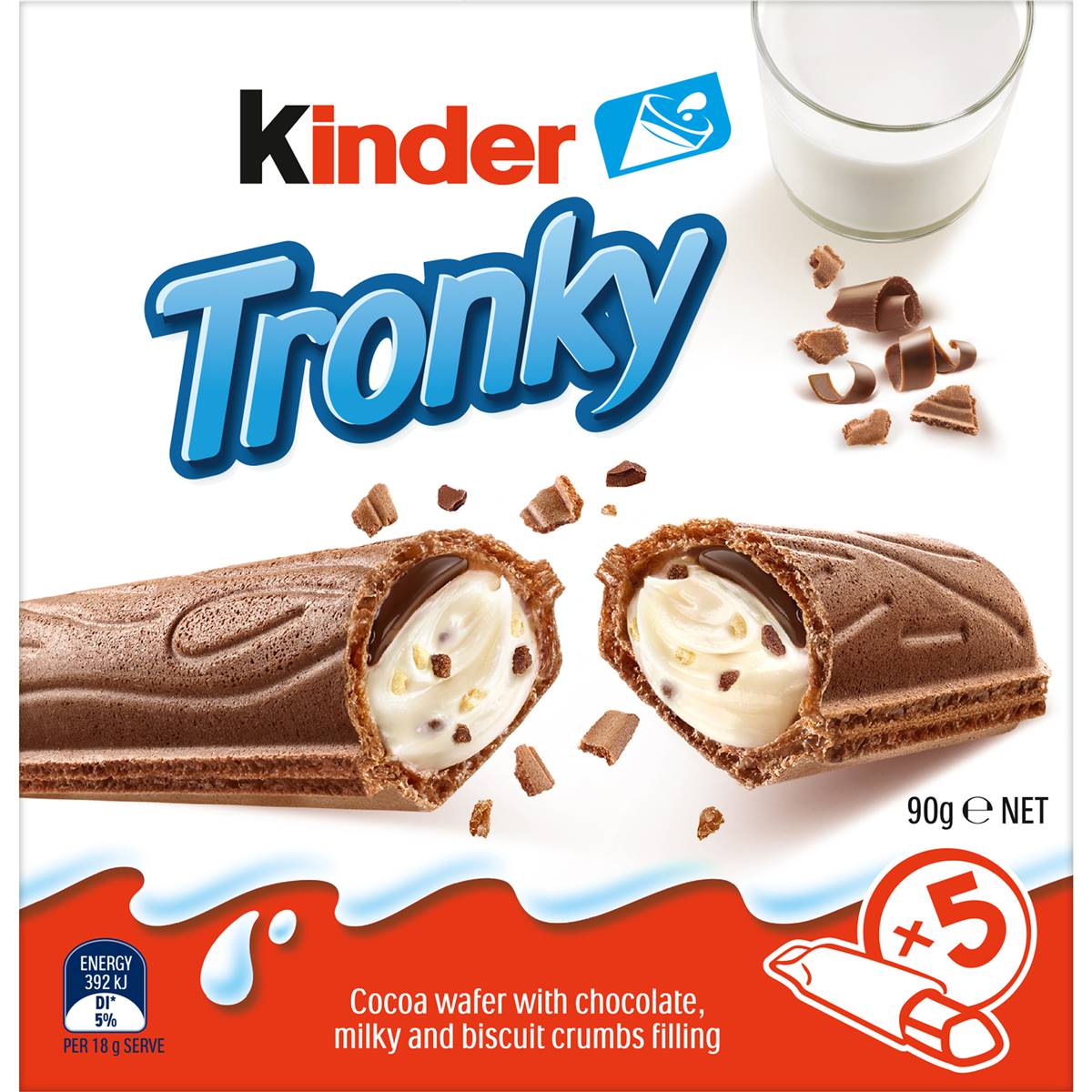 Kinder Tronky Creamy Chocolate Wafer Biscuit Multipack 5 Pack | Woolworths
