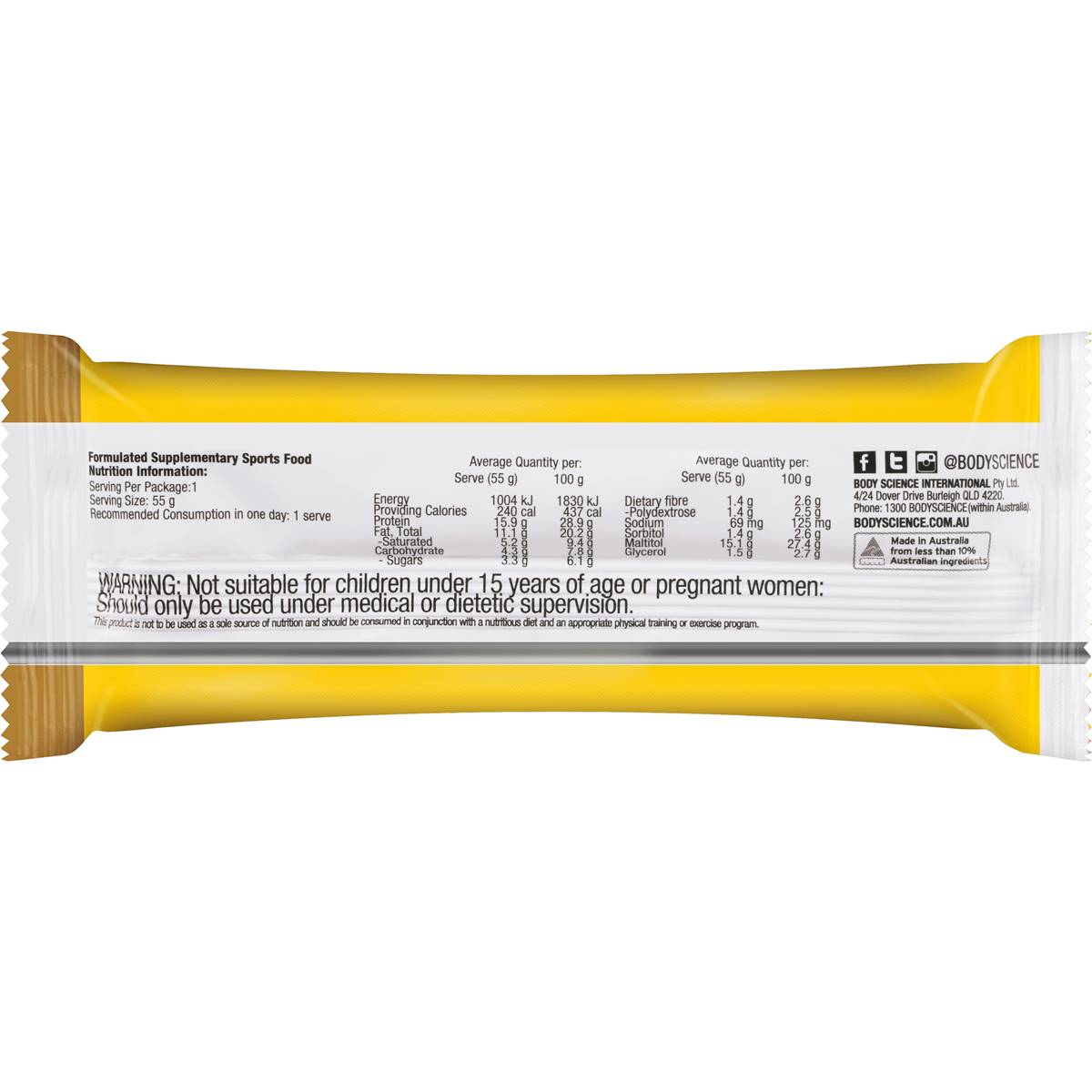 Bsc Body Science Mousse Low Carb Bar Passionfruit Cheesecake 55g ...