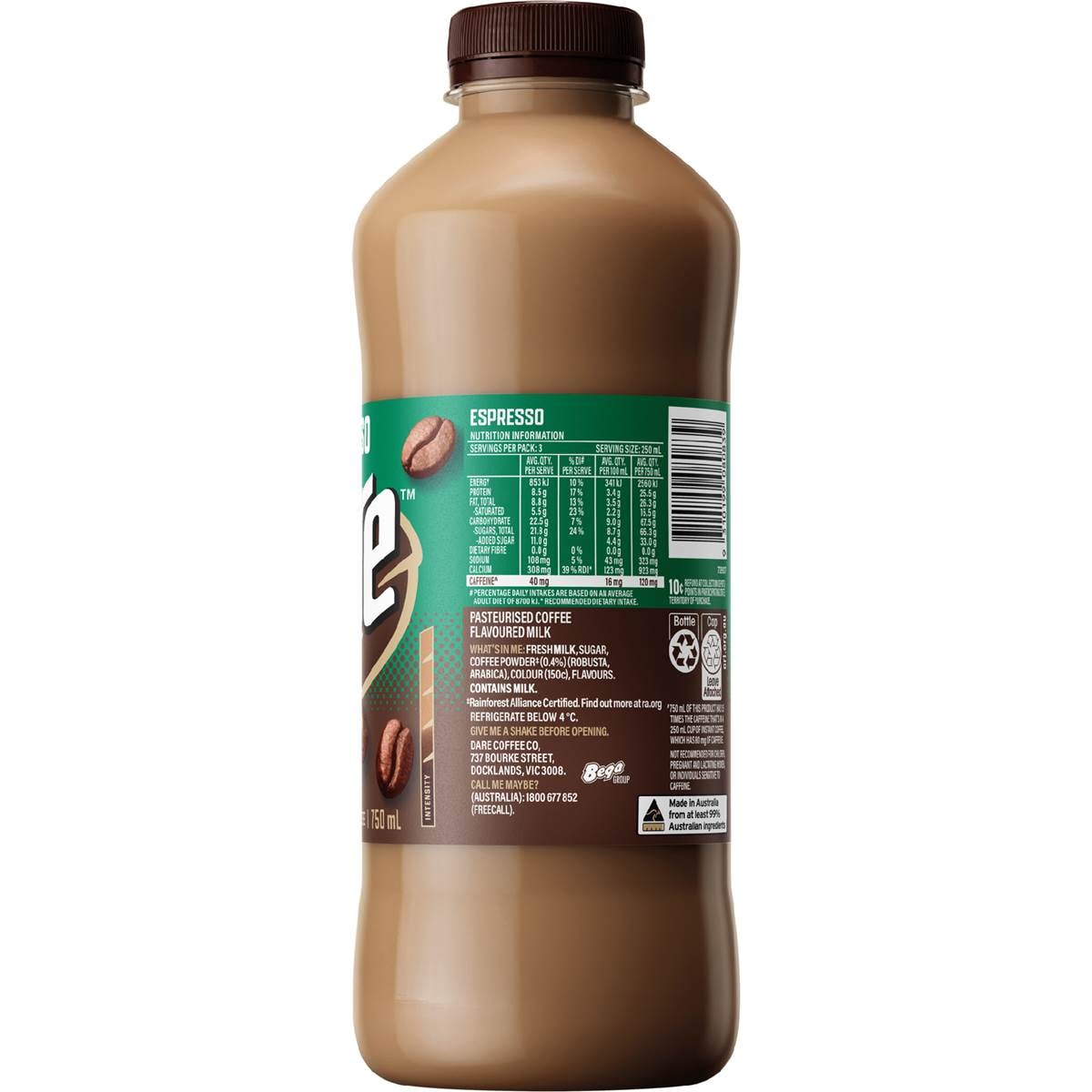 Dare Espresso Iced Coffee 750ml | Woolworths