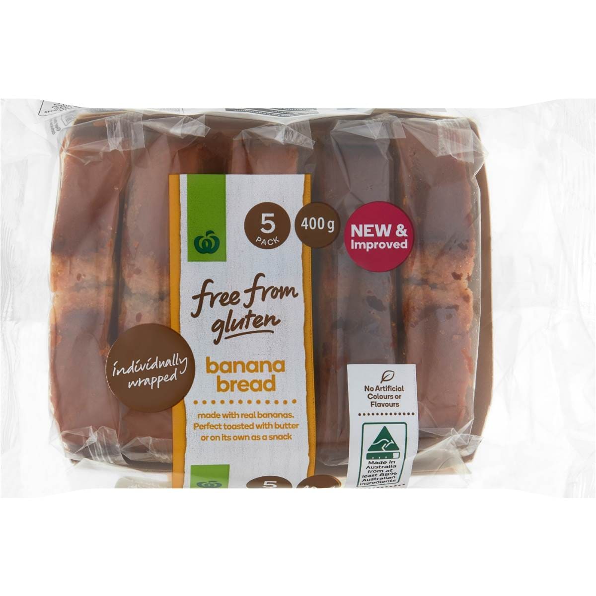 Woolworths Free From Gluten Banana Bread Slices 5 Pack | Woolworths