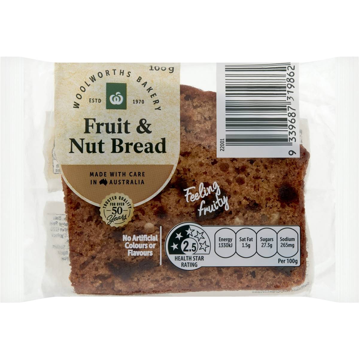 Woolworths Fruit & Nut Bread Slice 100g | Woolworths