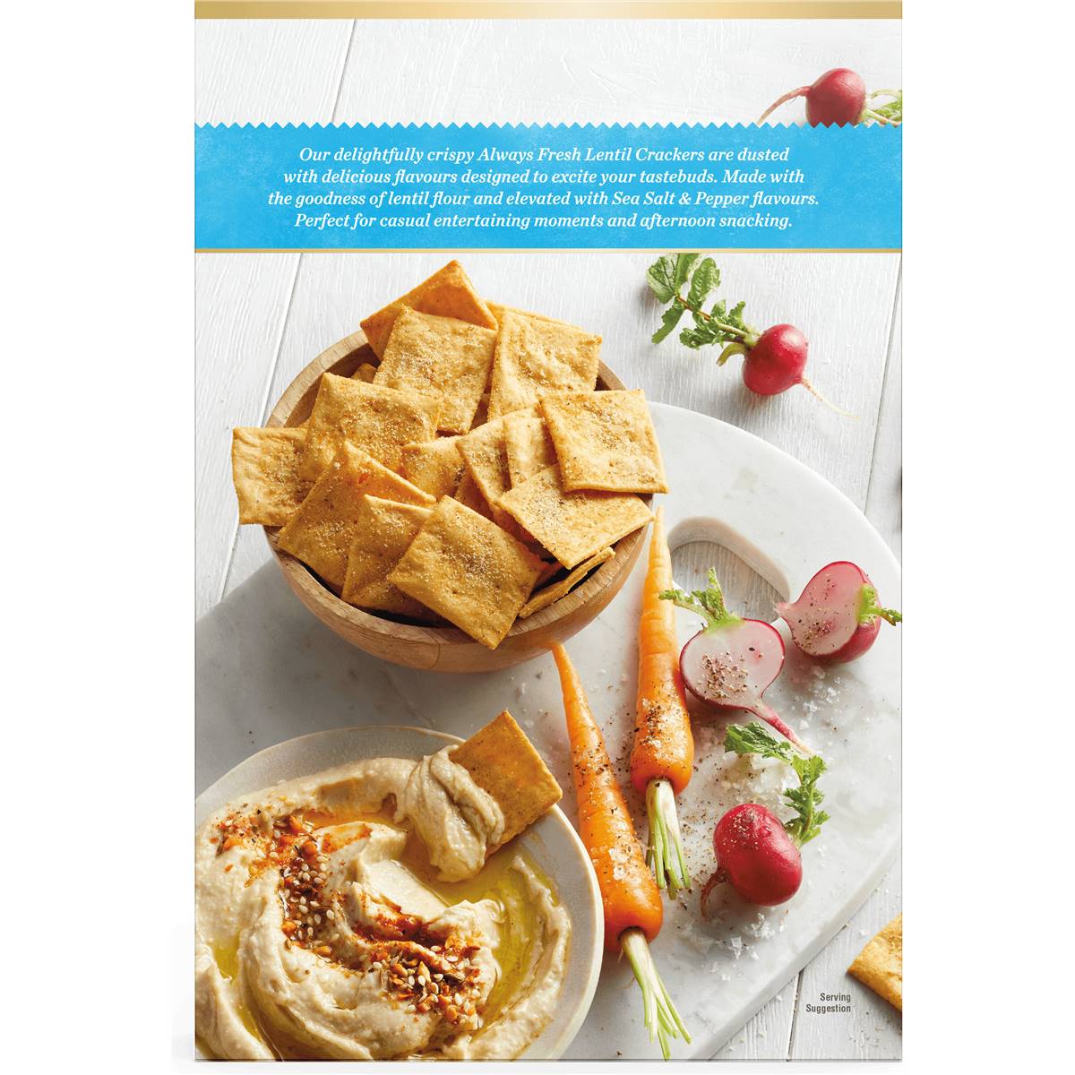 Always Fresh Lentil Crackers Sea Salt & Black Pepper 100g | Woolworths