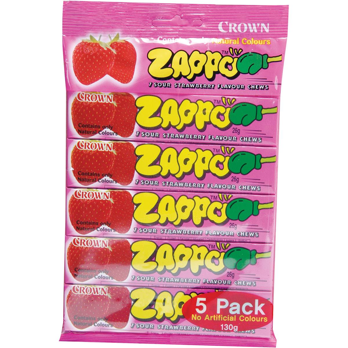 Zappo Fruit Chews Strawberry 5 Pack Woolworths Zappo Fruit Chews Strawberry 5 Pack Woolworths