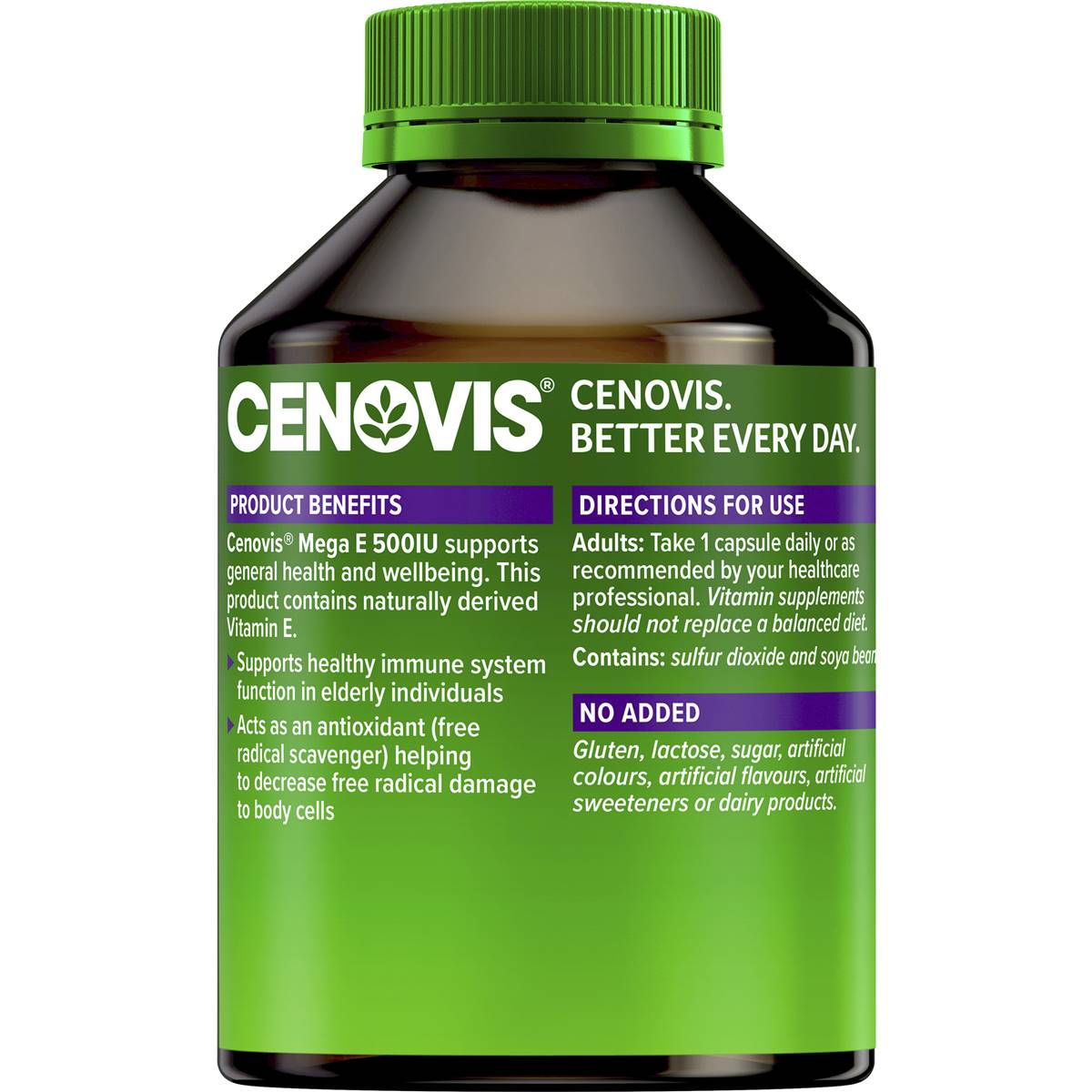 Cenovis Mega Vitamin E 500iu Capsules 250 Pack | Woolworths