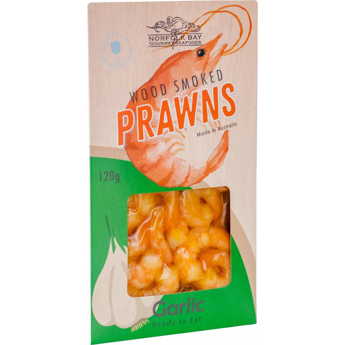 Norfolk Bay Wood Smoked Prawns Garlic 120g | Woolworths