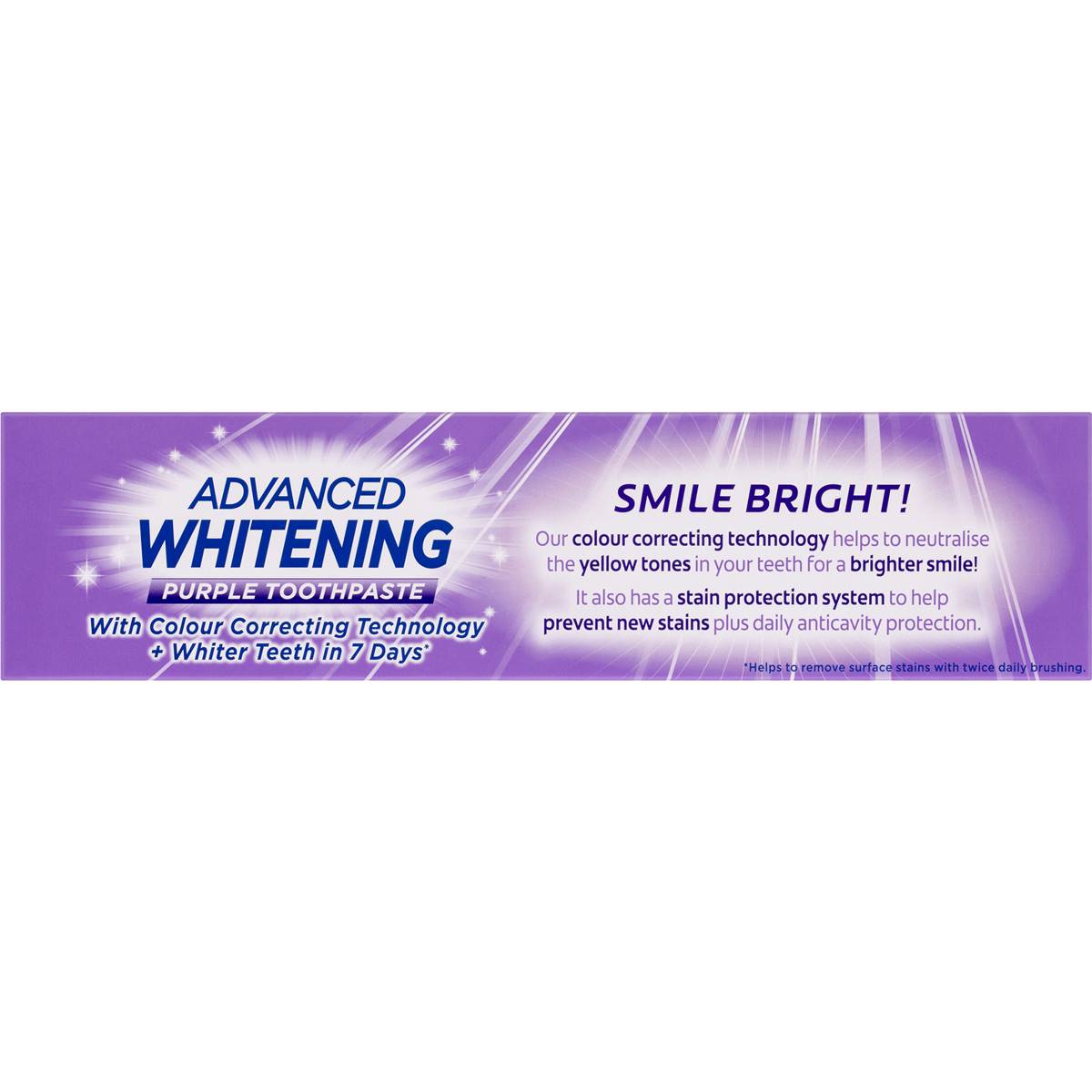 Colgate Whitening Toothpaste Advanced Whitening Purple 120g | Woolworths Colgate Whitening Toothpaste Advanced Whitening Purple 120g | Woolworths