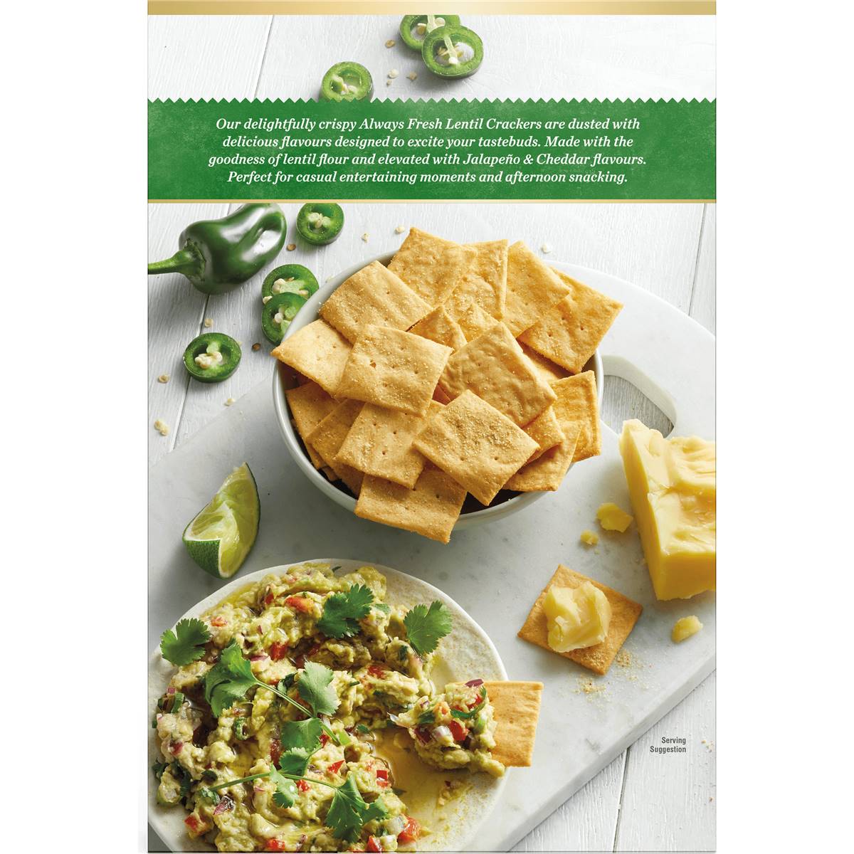Always Fresh Lentil Crackers Jalepeno & Cheddar 100g | Woolworths