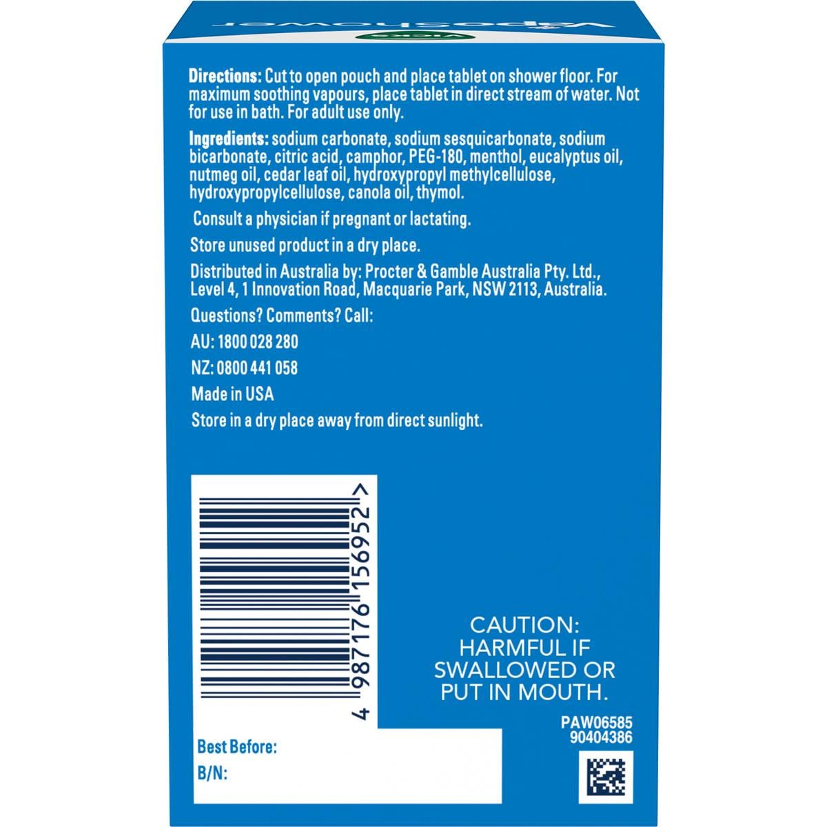 Vicks Vaposhower Tablets 5 Pack | Woolworths