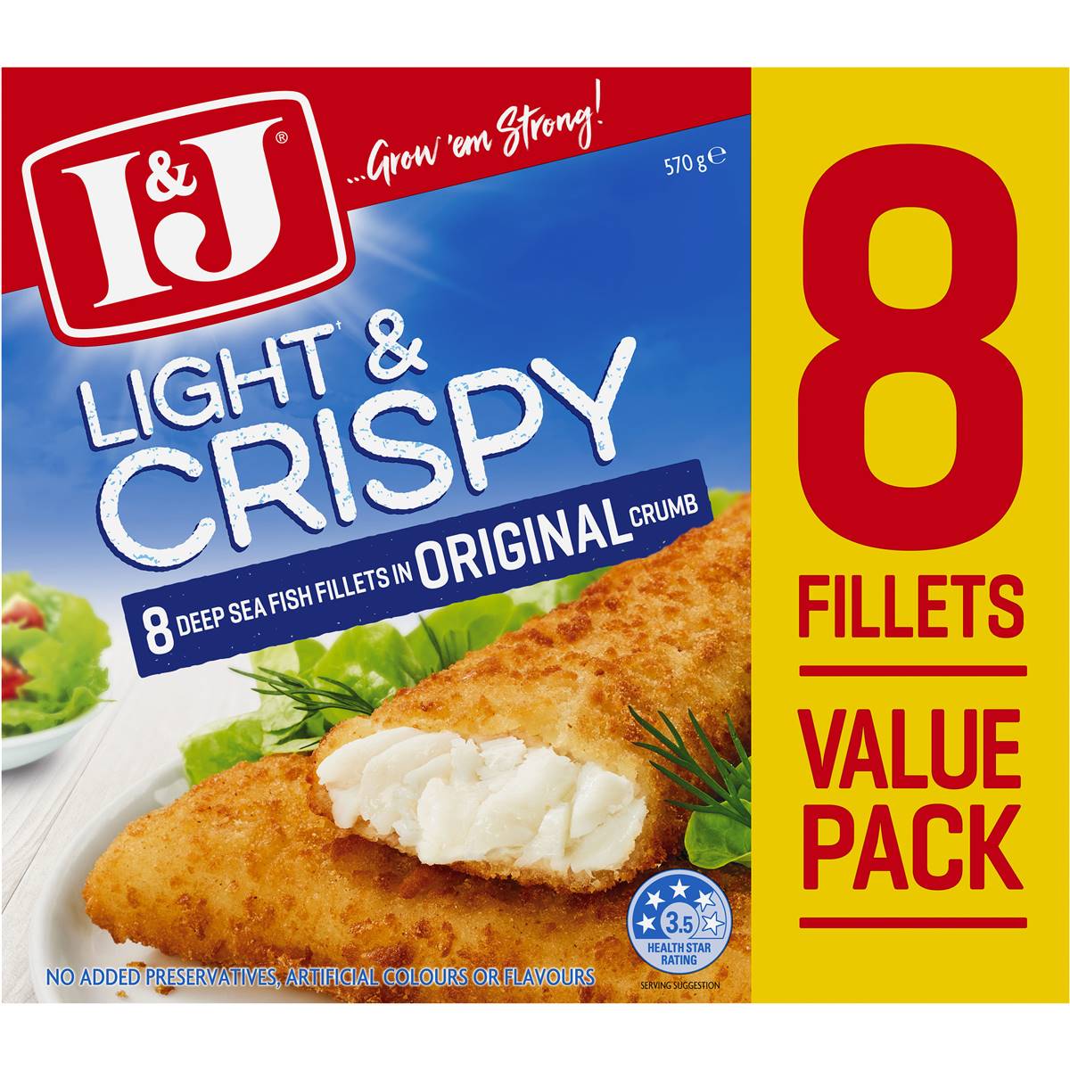 I&j Light And Crispy Crumbed Fish Original 570g | Woolworths