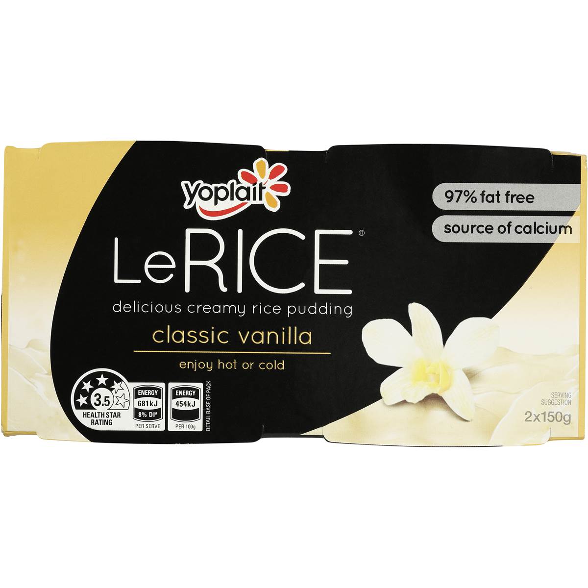 Yoplait Le Rice Pudding Classic Vanilla 2x150g | Woolworths