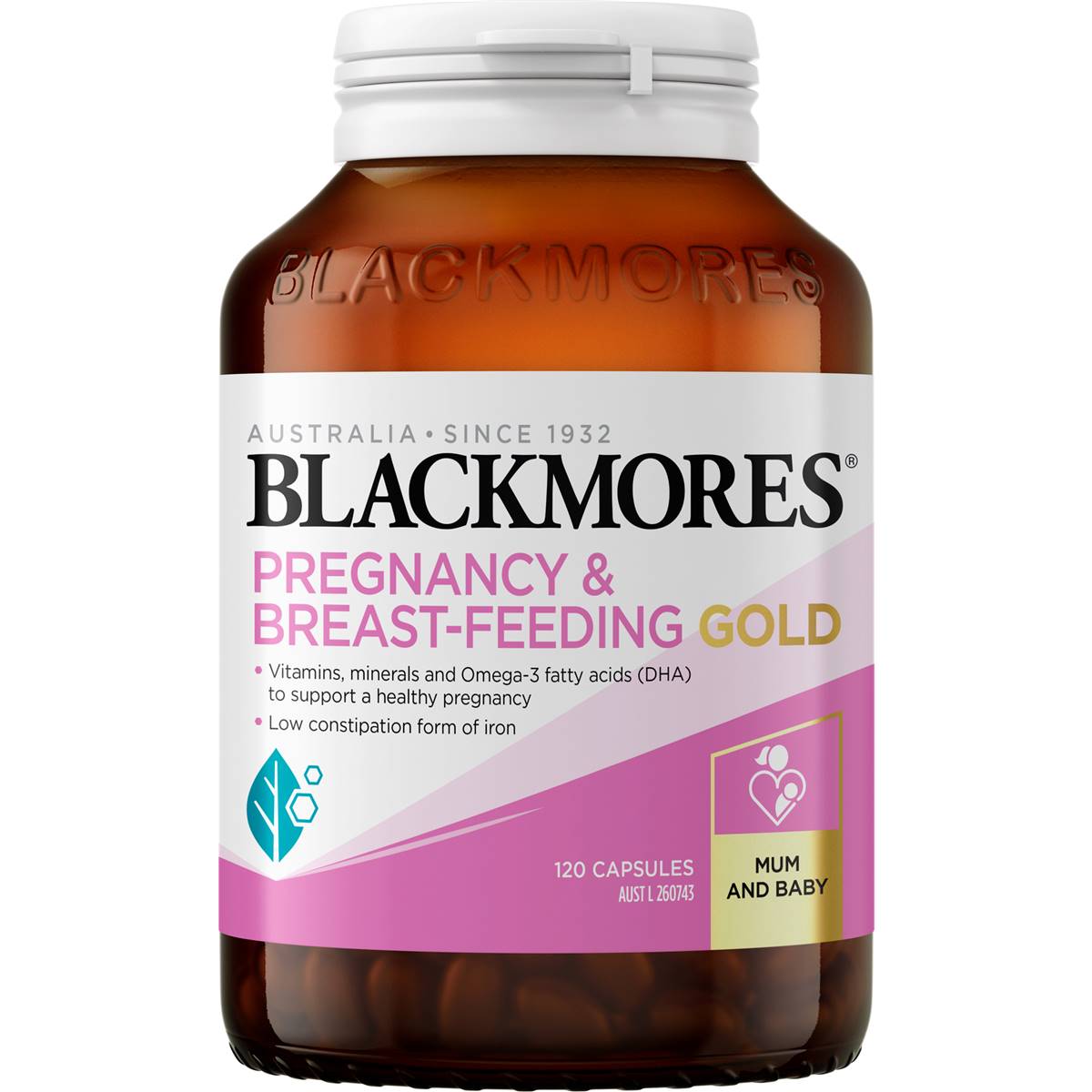 Blackmores Pregnancy & Breastfeeding Gold Vitamin Capsules 120 Pack ...