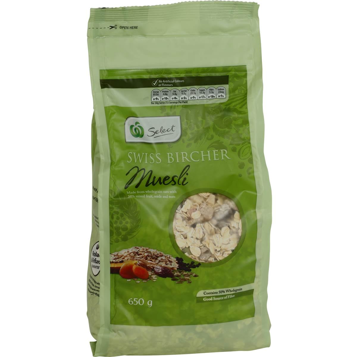 Woolworths Select Swiss Bircher Muesli 650g | Woolworths