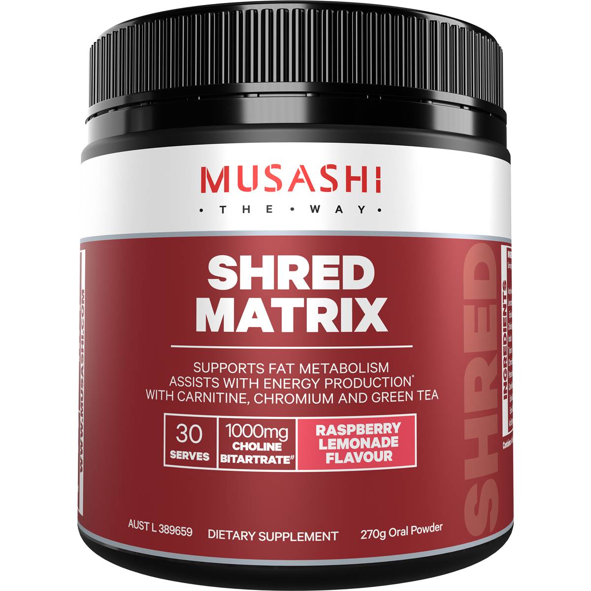 Musashi Shred Matrix Raspberry Lemonade Flavour 270g | Woolworths