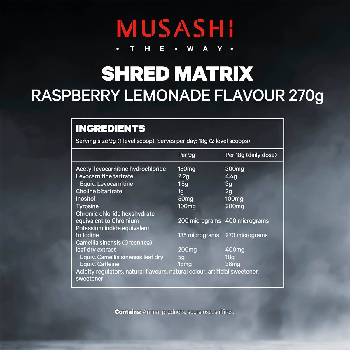 Musashi Shred Matrix Raspberry Lemonade Flavour 270g | Woolworths