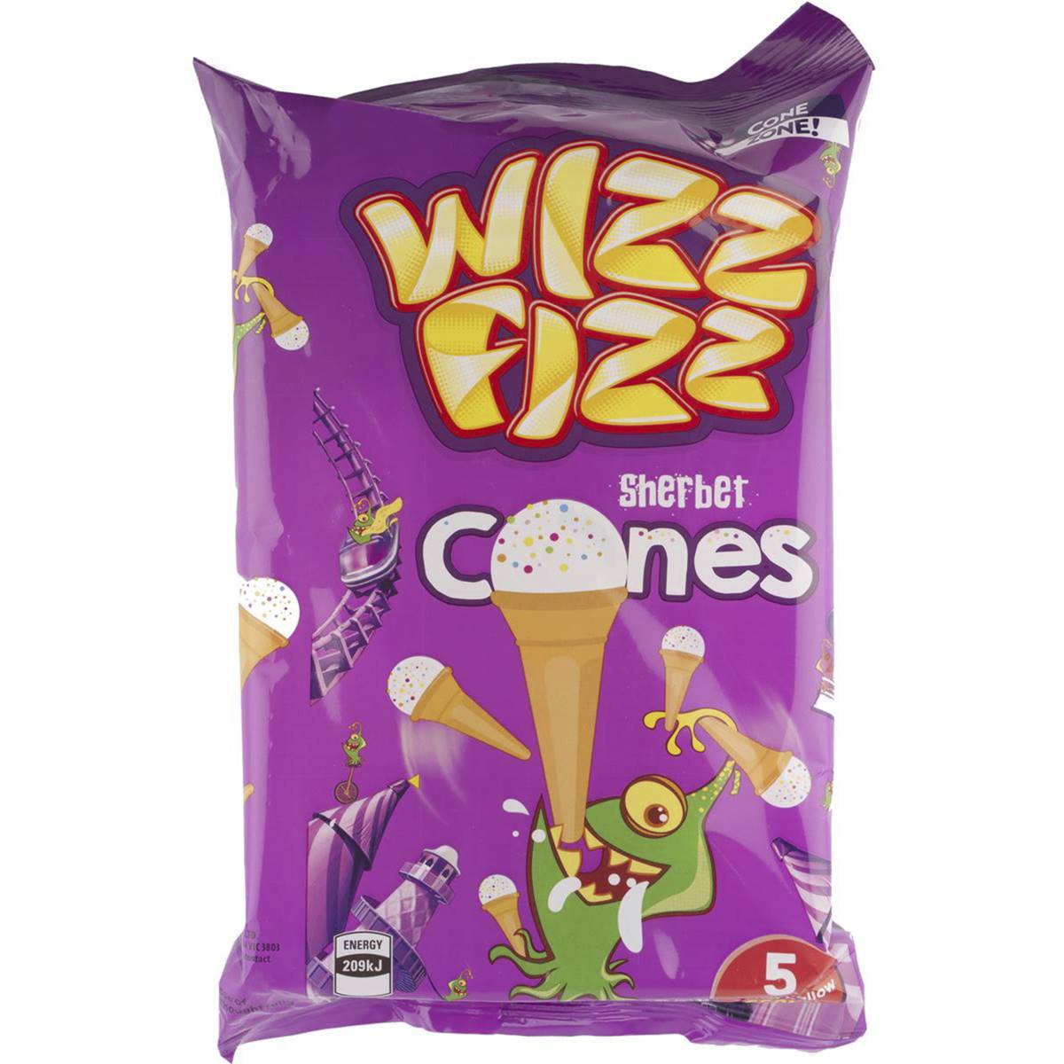 Wizz Fizz Sherbet Cones 5 Pack Woolworths