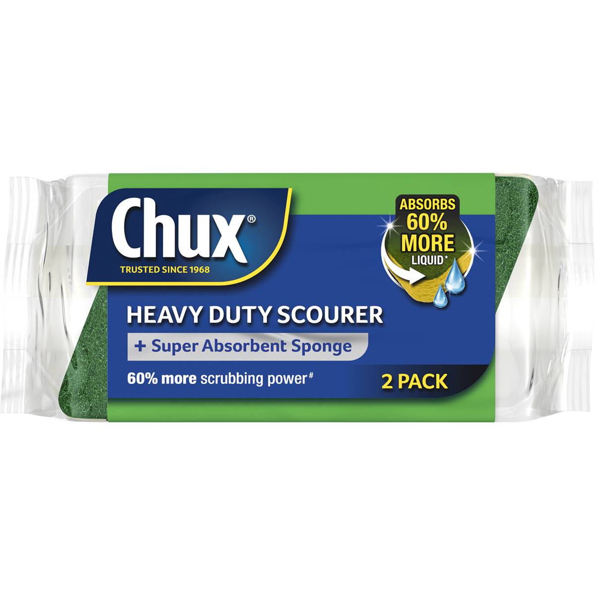 Chux Heavy Duty Scourer Sponge 2 Pack | Woolworths