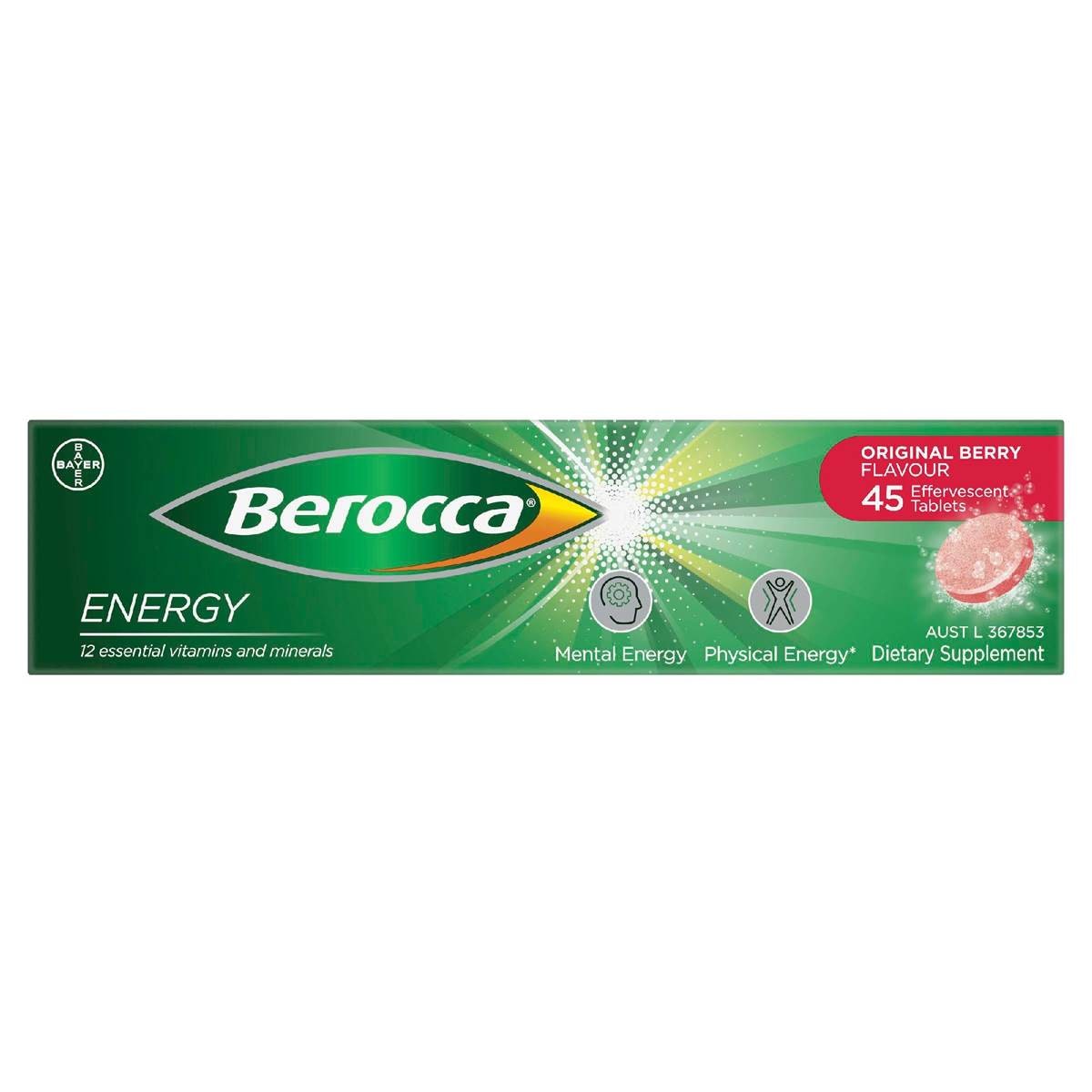 Berocca Vitamin B & C Original Berry Flavour Energy 45 Pack | Woolworths