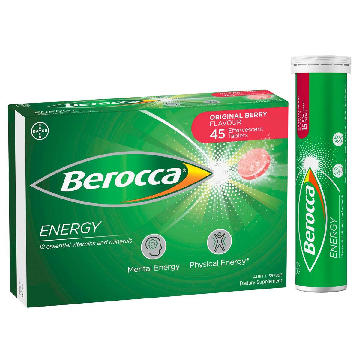 Berocca Vitamin B & C Original Berry Flavour Energy 45 Pack | Woolworths